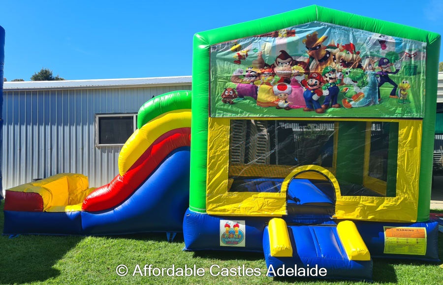 Super Mario Wet/Dry Jumping Castle Combo BC6 - Jumping Castle Hire in ...